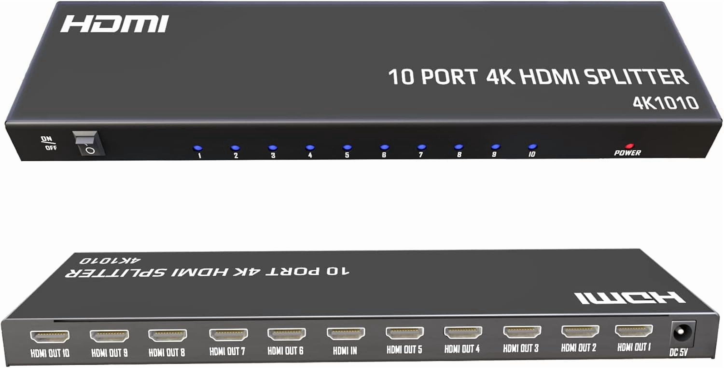 HDMI Splitter 1 in 10 Out, 4K 30Hz, 3D Audio Video Sync - Walmart ...