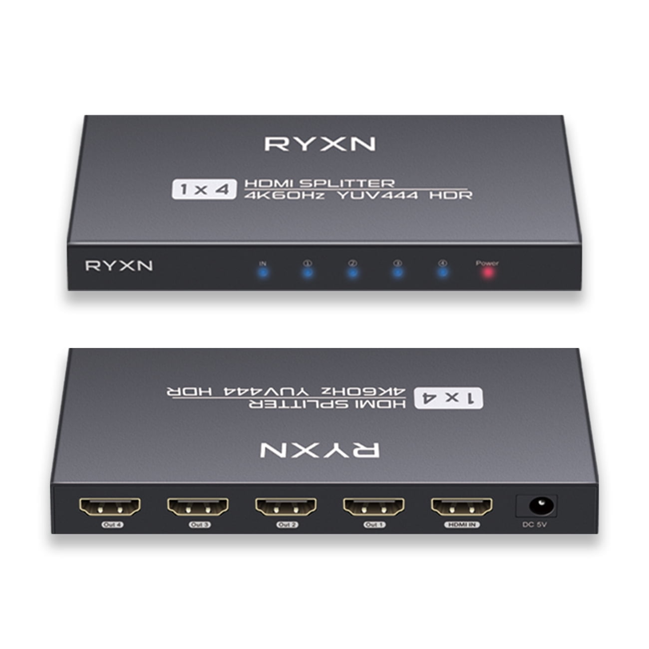 4K HDMI Splitter 1 in 4 Out 60Hz by RYXN, Support YUV4:4:4, HDR, Dolby ...