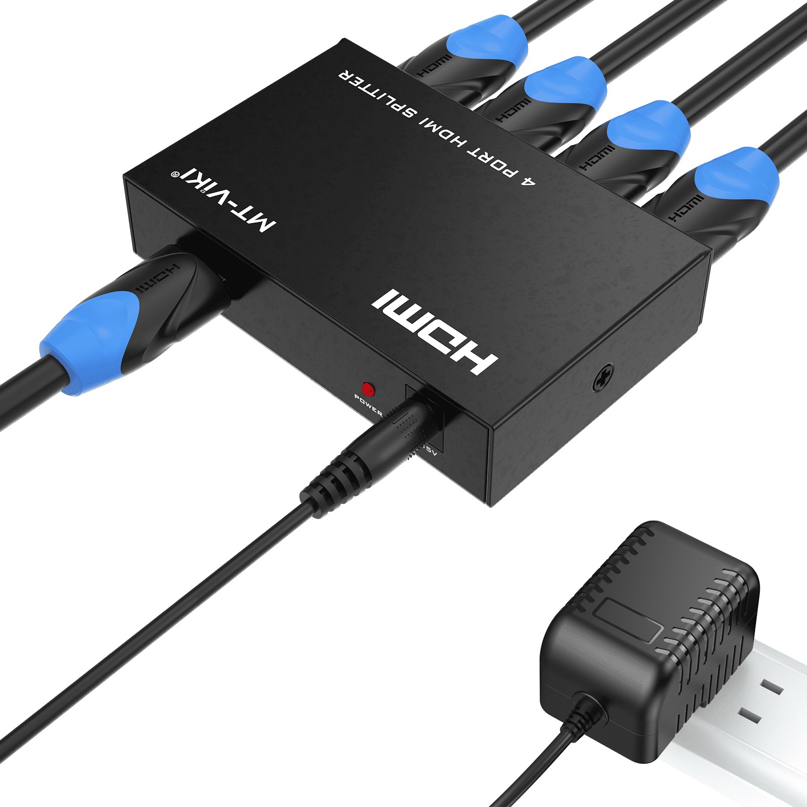 MT-VIKI 4K HDMI Splitter, 1 in 4 Out, Supports Ultra HD, 1080P, 3D, DTS ...
