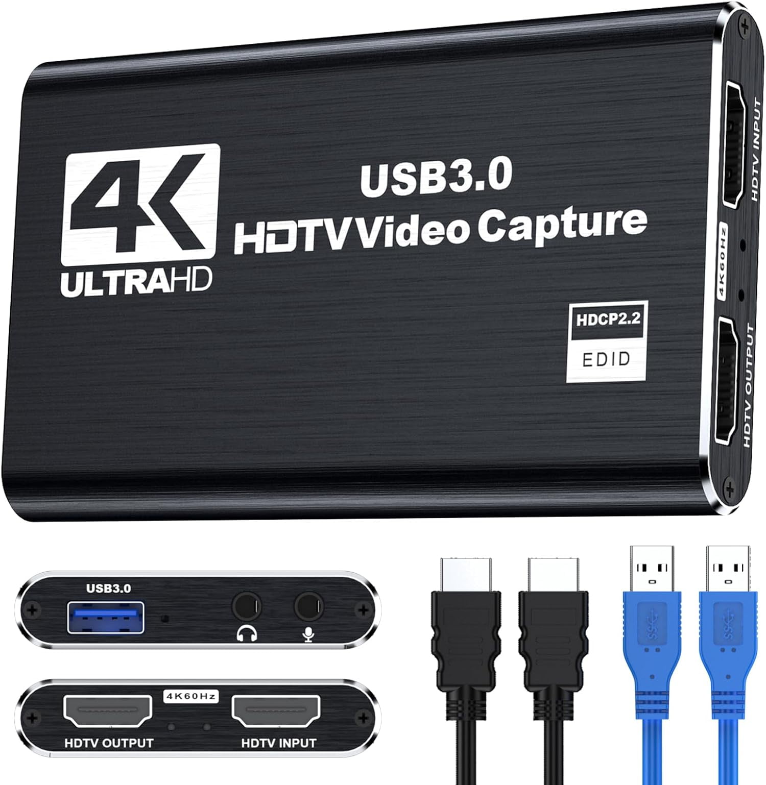 4K HDMI Video Capture Card, USB 3.0 1080P 60FPS Live Streaming and ...