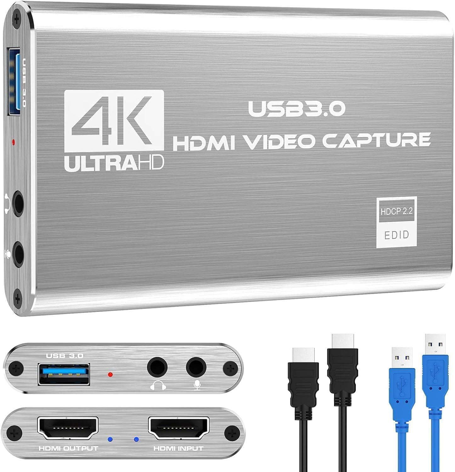 4K HDMI Video Capture Card for Streaming, Full HD 1080P 60FPS Video ...