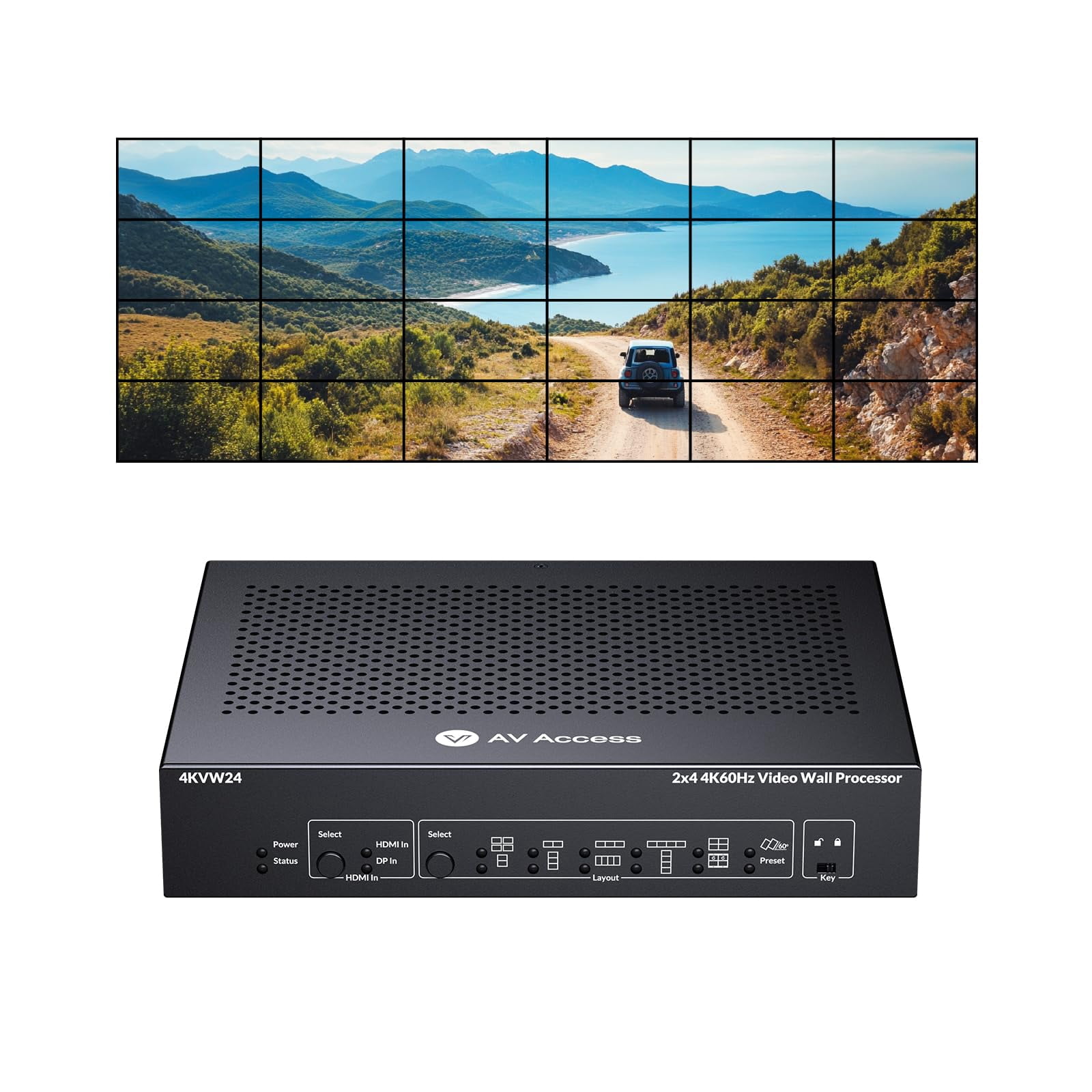 4K HDMI Video Wall Controller 2x4 2x2 1x2 2x1 1x3 3x1 1x4 4x1, Cascaded ...