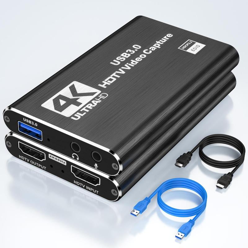 4K HDTV Capture Card for Streaming, Multifunction Audio Video Capture ...