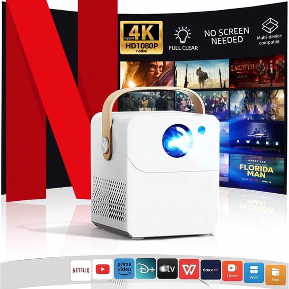 4K Home Theater Projector with Built-in WiFi, Screen Mirroring from ...
