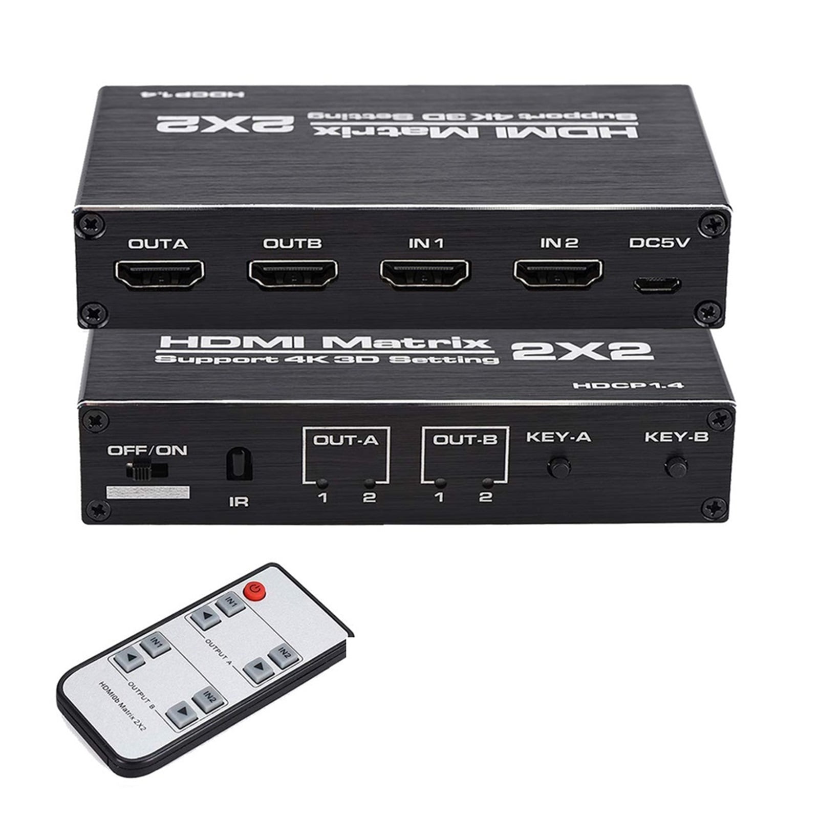 4K Matrix Switcher 2x2 Matrix Switch Splitter 2 In 2 Out Switcher With ...