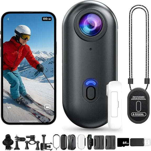 4K Mini Action Camera, POV Capture Pro 2.0, HD Video Recording, Night ...