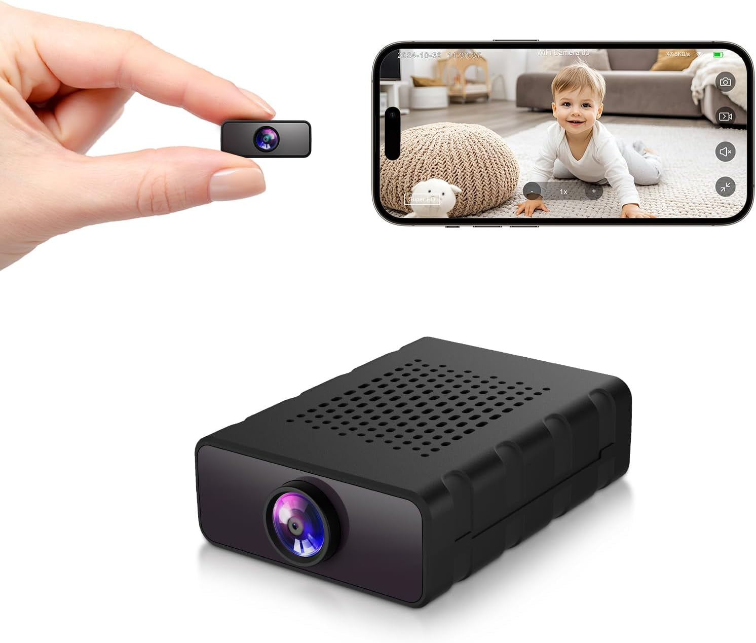4K Mini Camera with Motion Detection – Wireless Nanny Cam, App ...