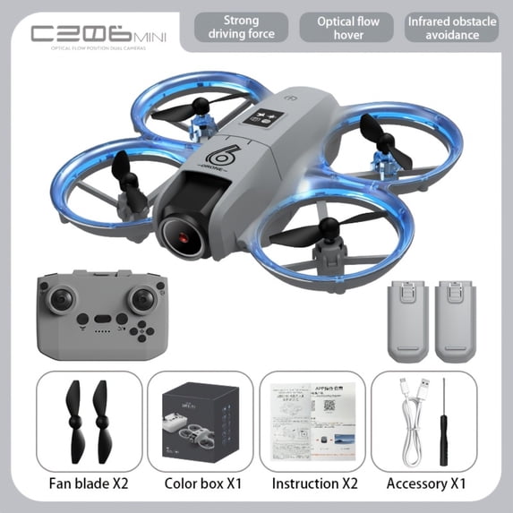 4K Mini Drone with Dual Cameras, Smart Obstacle Avoidance, Altitude ...