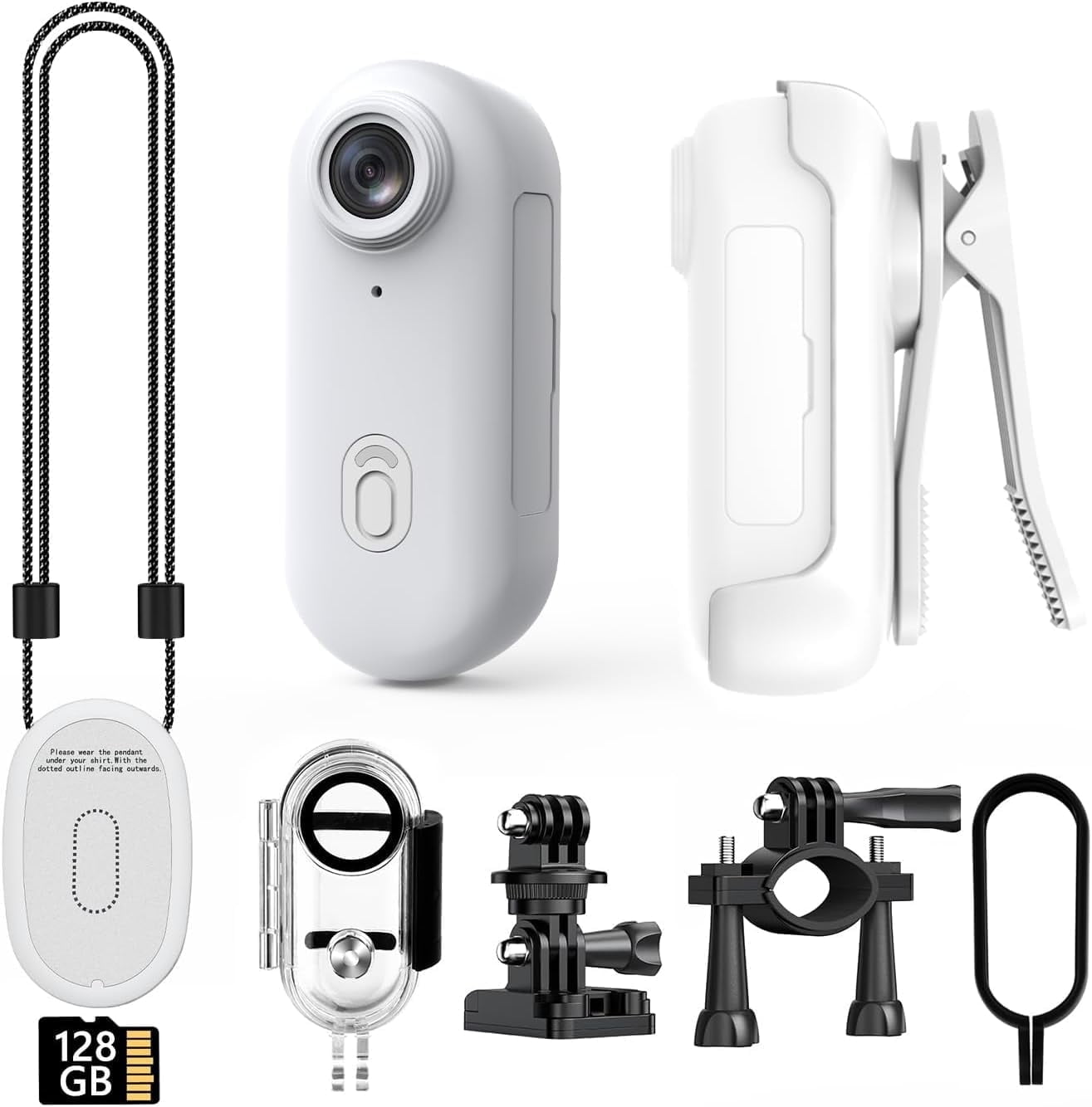 4K Mini WIFI Action Camera 128GB Police Cam Portable Body Cam Wearable ...