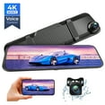4K Mirror Dash Cam, 12" IPS Full Touch Screen, 1080P Dash Cam ...
