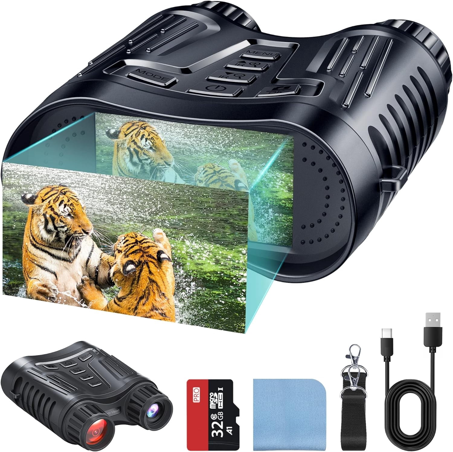 4K Night Vision Binoculars, Ruaiok HD Digital Infrared Night Vision ...