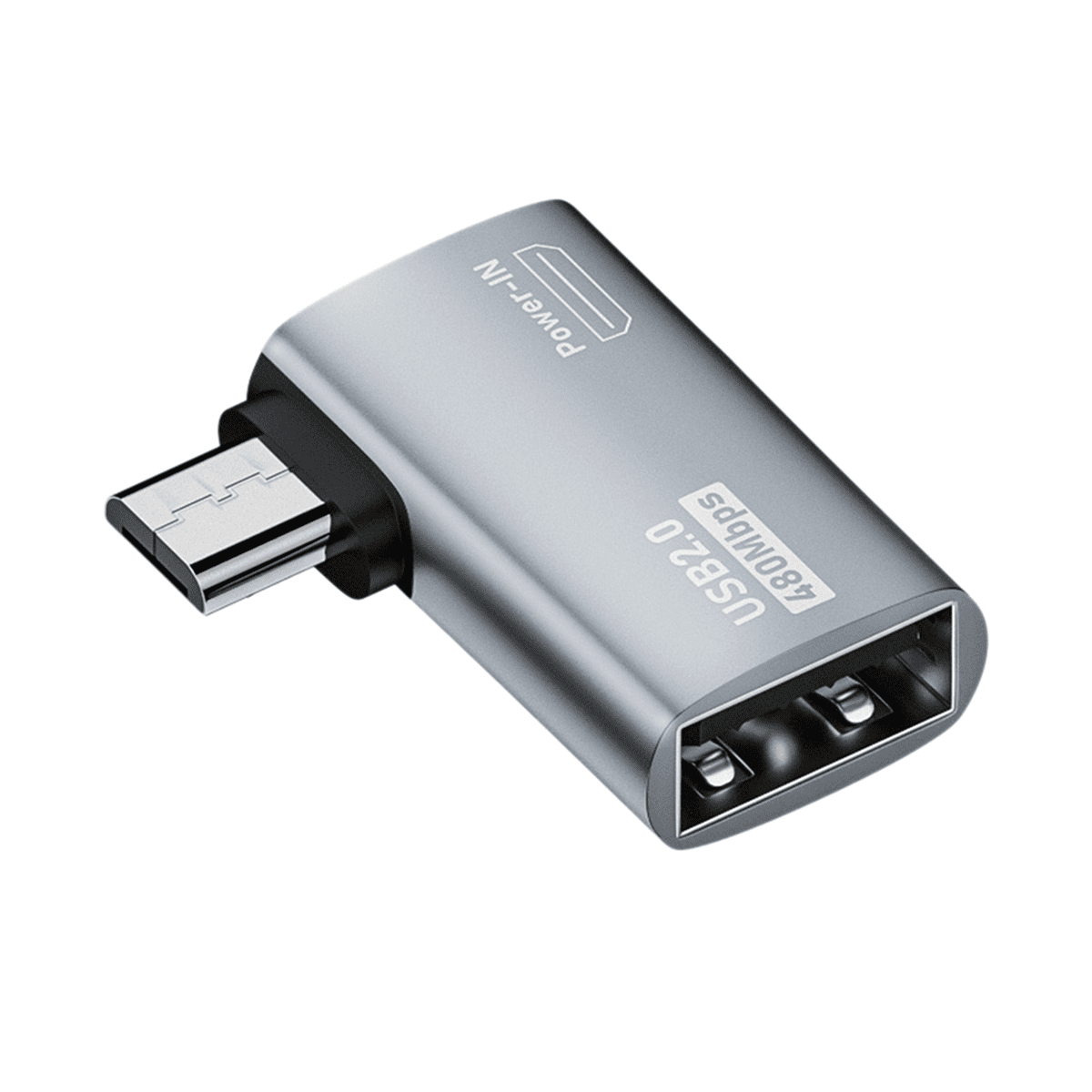 4K OTG Cable Adapter Power Supplied Micro-USB to USB with Angle Design ...