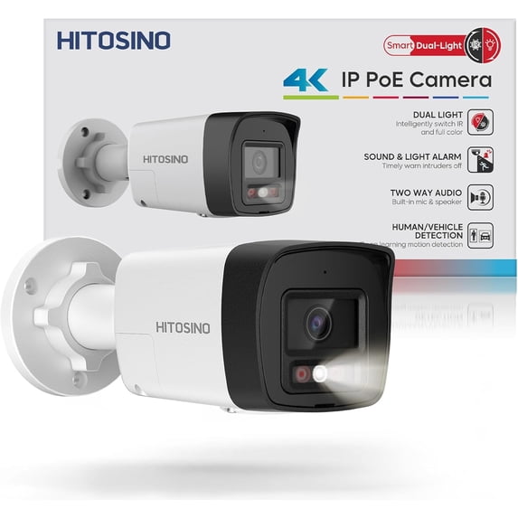 4K Outdoor Bullet PoE Camera - 8MP Active Deterrent IP Camera, Smart ...