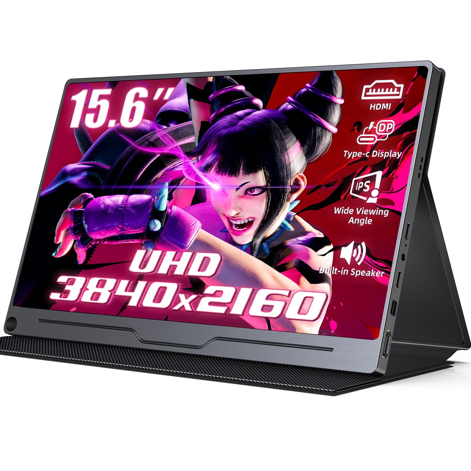 4K Portable Monitor, 15.6" 3840 * 2160 Laptop Extended Monitor, 1300:1 ...