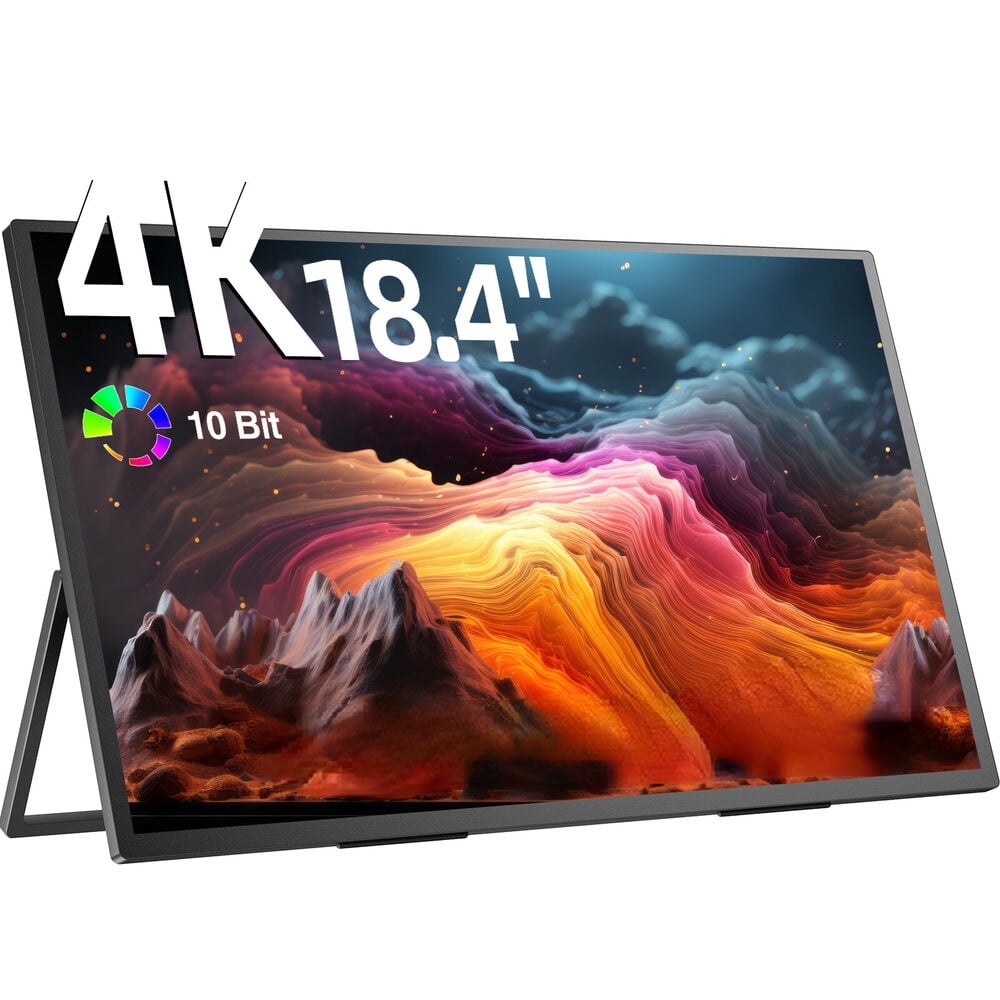 4K Portable Monitor 18.4" UHD Travel Second Monitor For Laptop Switch ...