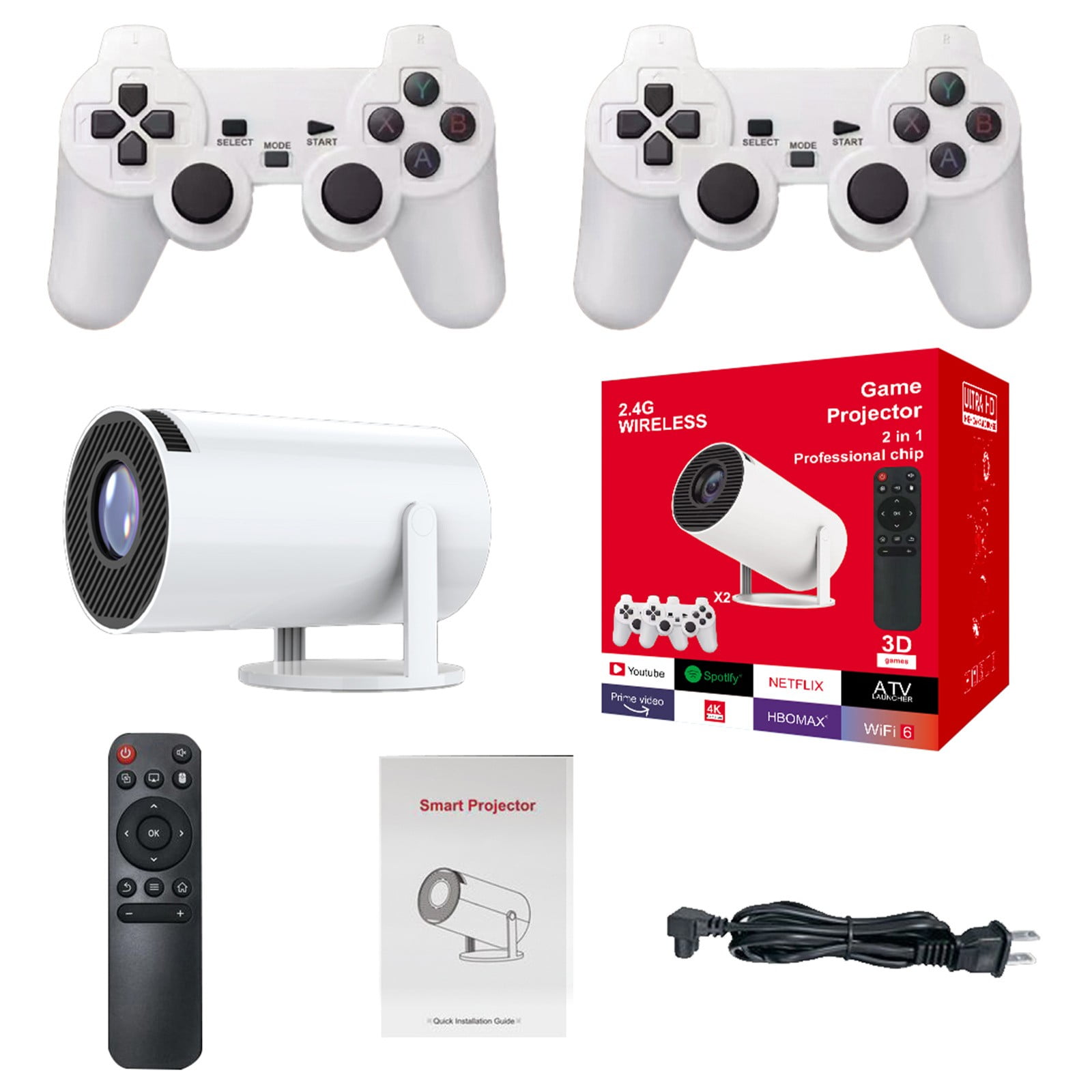 4K Projector WiFi Bluetooth Mini Projector Android 11.0 Short Range ...