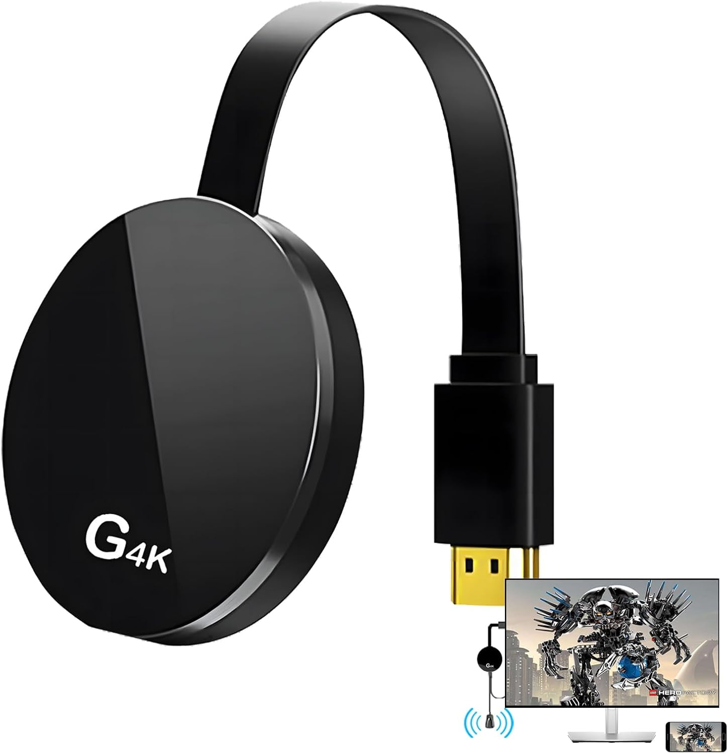 4K Screen Mirroring Adapter, Wireless HDMI Display Dongle Compatie DLNA ...