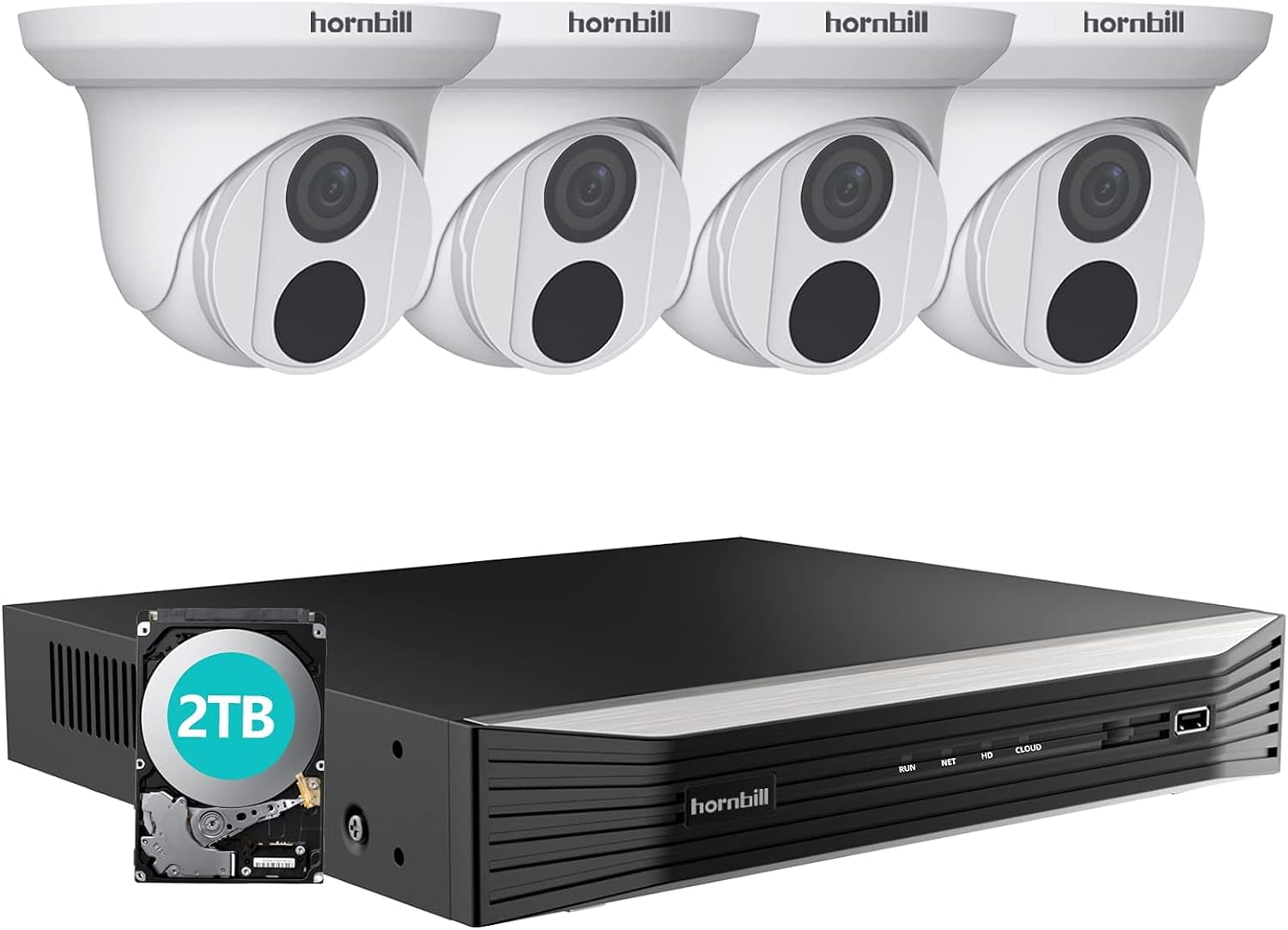 4K Security Camera System - 4pcs 4K PoE Security Cameras Wired, 8MP 8CH ...