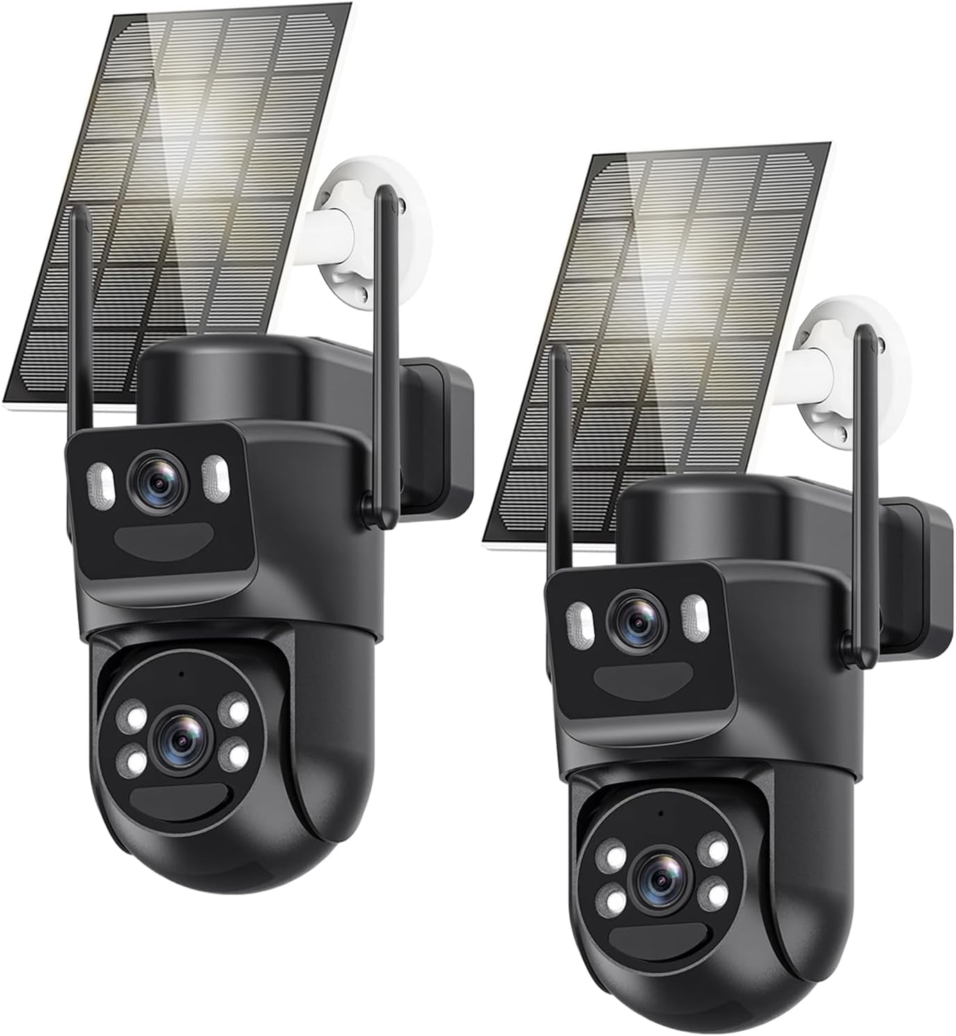 4K Solar Cameras Outdoor, 2.4G/5Ghz WiFi Cameras for , Dual Lens Solar ...