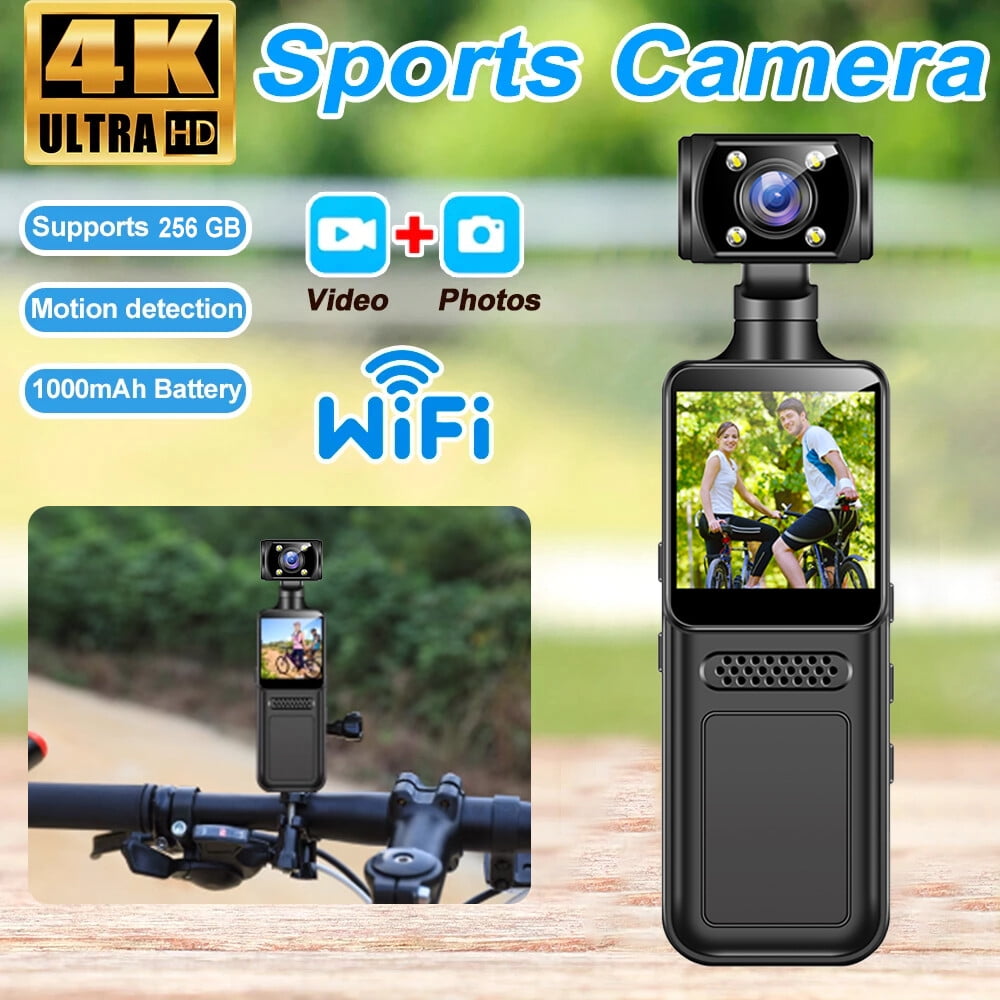 4K Sports Camera Handheld Sports DV 1080P HD WiFi Camera DVR 180 ...