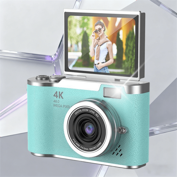 4K Student Point and Shoot Camera (Green) - Foldable Flip Screen FHD ...