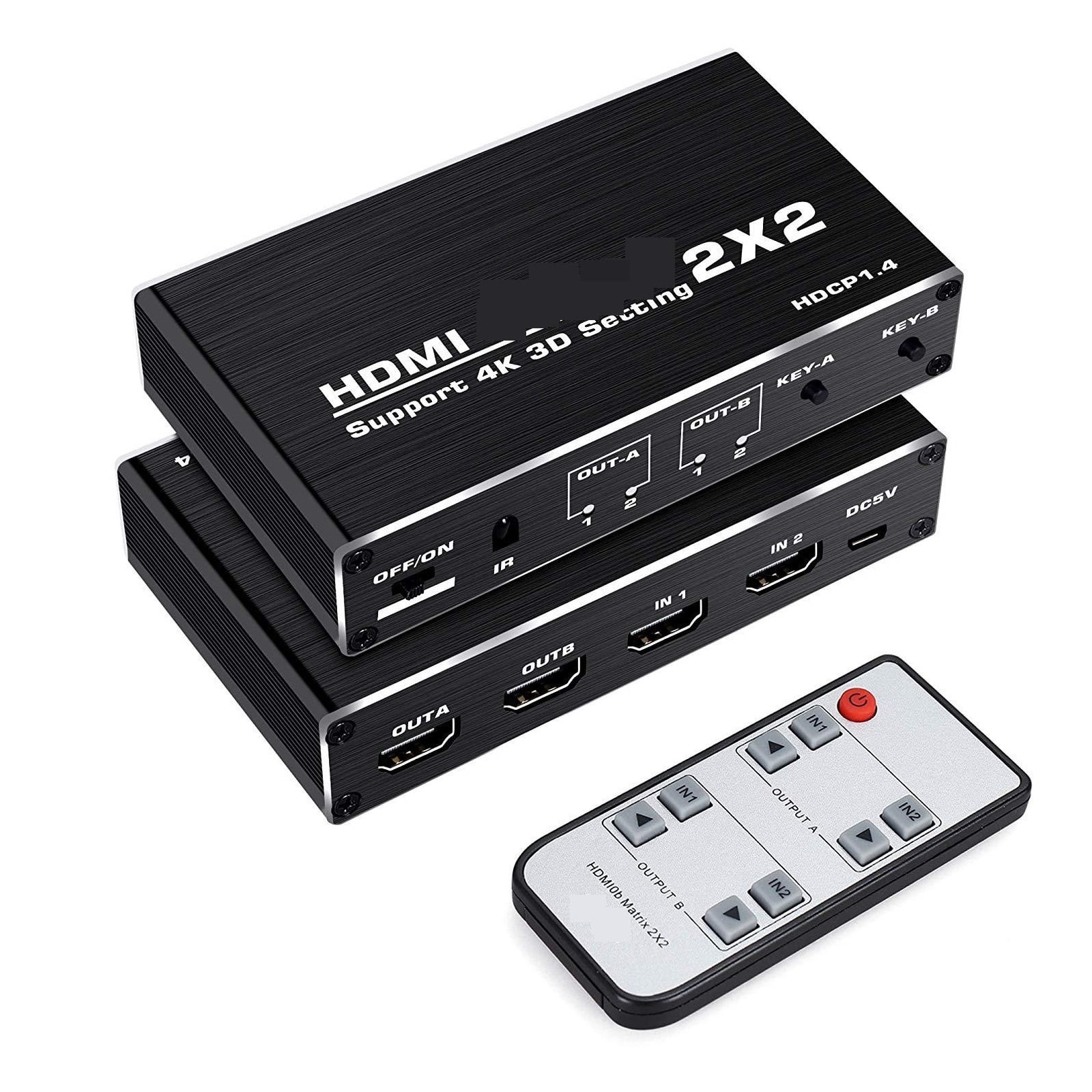 4K Switcher Matrix 2x2 Matrix 2 In 2 Out Switch Splitter Converter ...