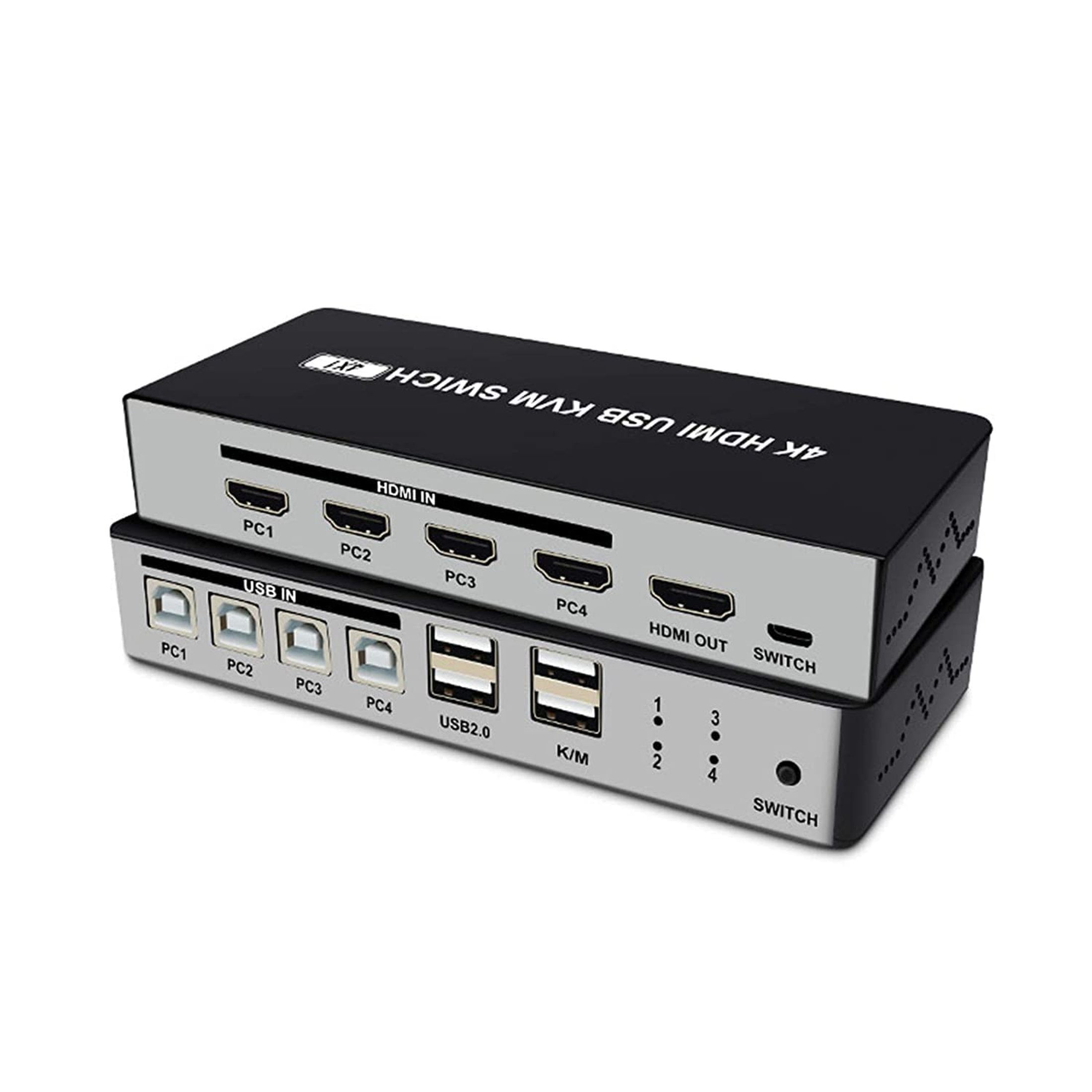 4K UHD HDMI KVM Switch Hub with 4 Ports and One-Button Selector ...