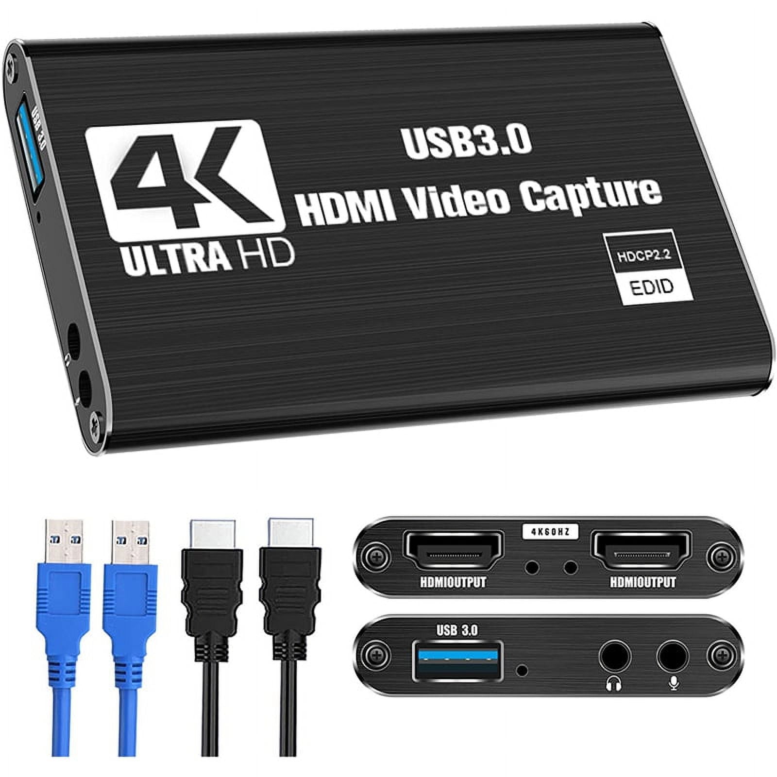 4K Video Capture Card, USB 3.0, Low-Latency, 1080p 60fps, Portable ...
