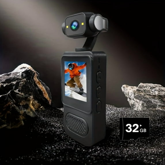 4K Vlogging Camera with Handheld Stabilizer, Portable Rechargeable ...