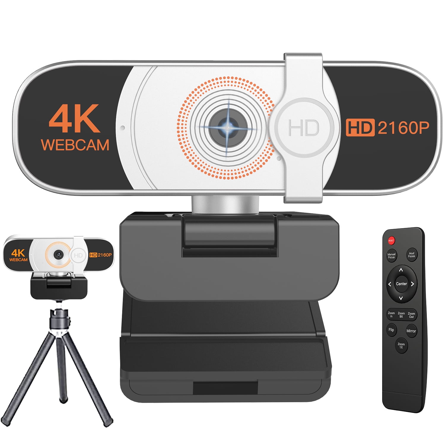 4K Webcam, Auto-zoom,with remote control,Privacy Cover, White Balance ...