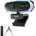 4K Webcam for PC, 4K Webcam with Remote Control and RGB Light ...