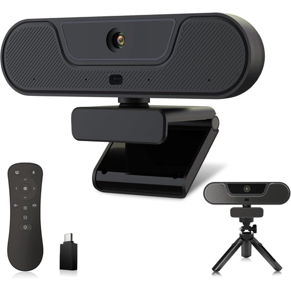 4K Webcam,UHD PTZ PC Camera with Speaker and 4 Microphones, Supporting ...