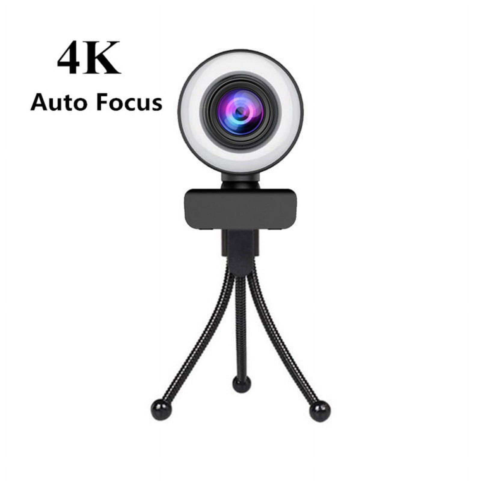 4K Webcam USB Computer Laptop Camera 3-Level Adjustable Brightness with ...