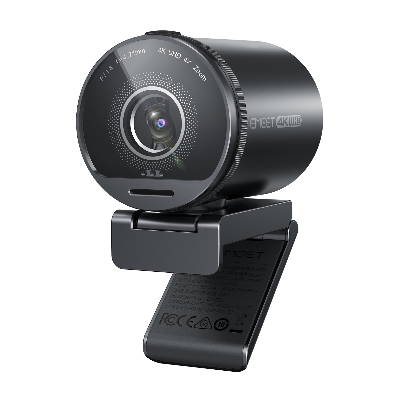 4K Webcam, Webcam with 2 Noise Reduction Mics, Streaming Camera for ...