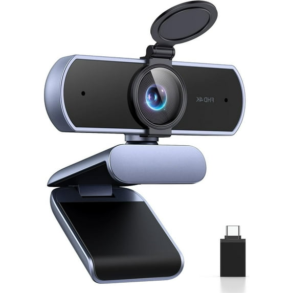 4K Webcam for PC Ultra HD Web Camera with Microphone, Privacy Cover, 70 ...