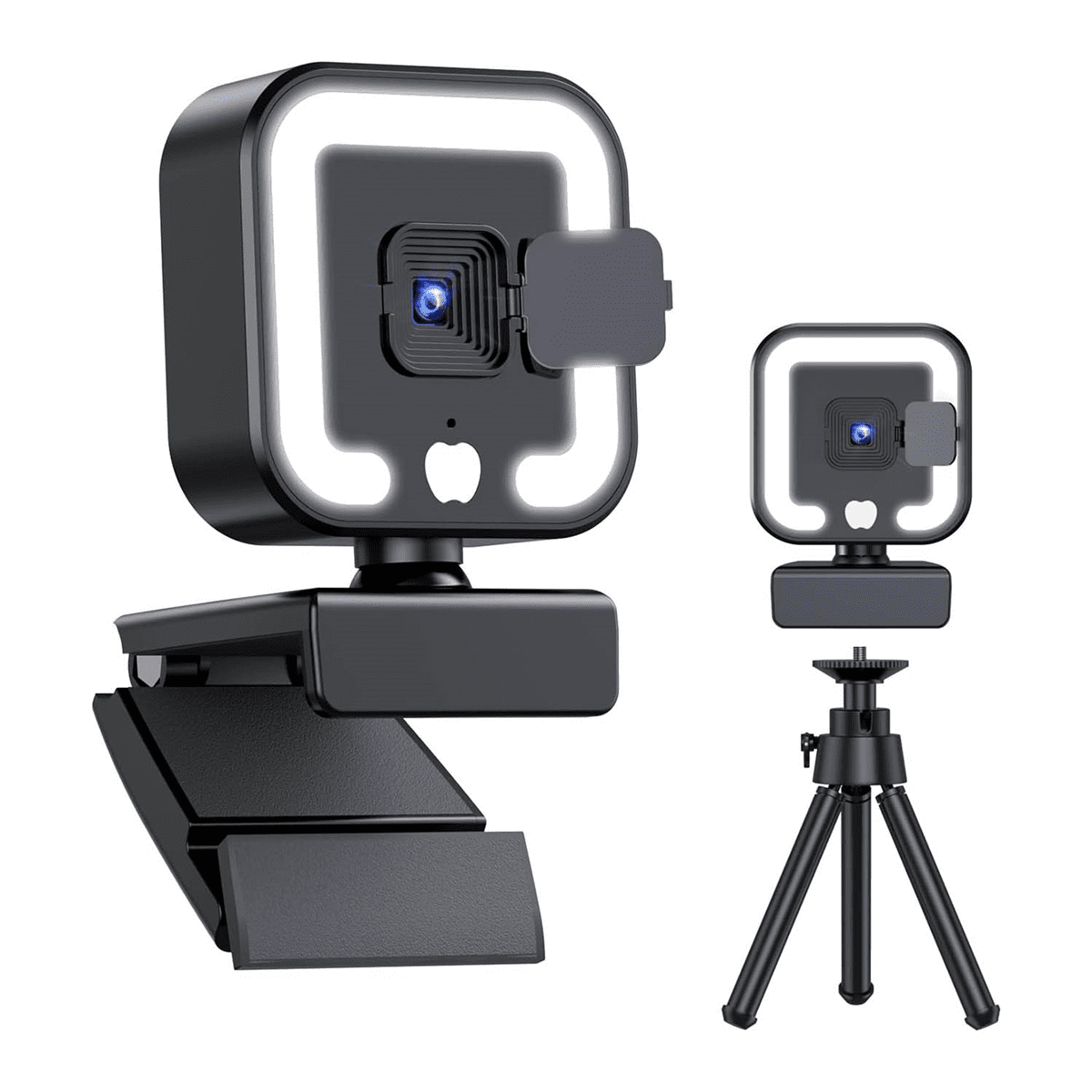 4K Webcam with Microphone and Fill Light, HD Autofocus Computer Camera ...