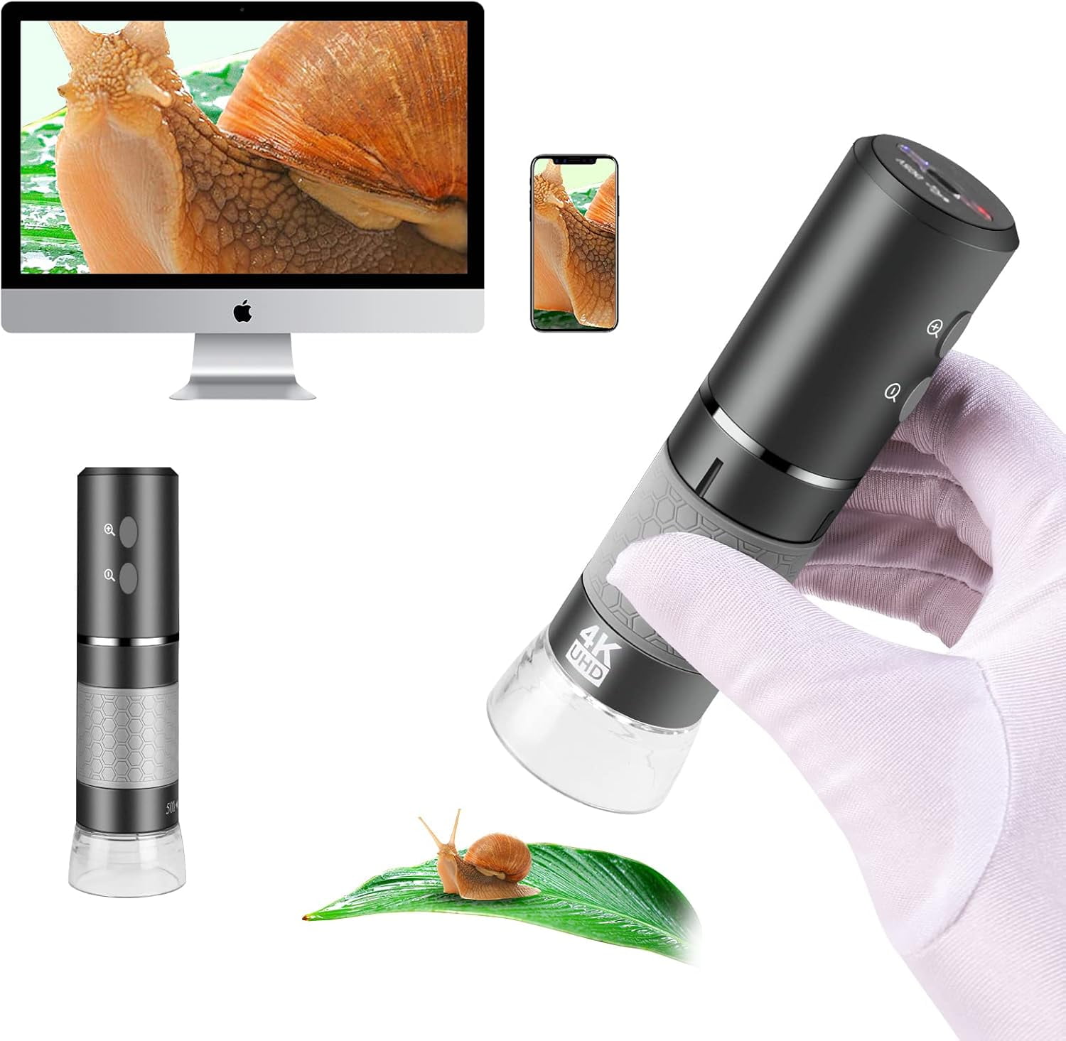 4K WiFi Digital Microscope Camera for iPhone Android Phone and Windows ...