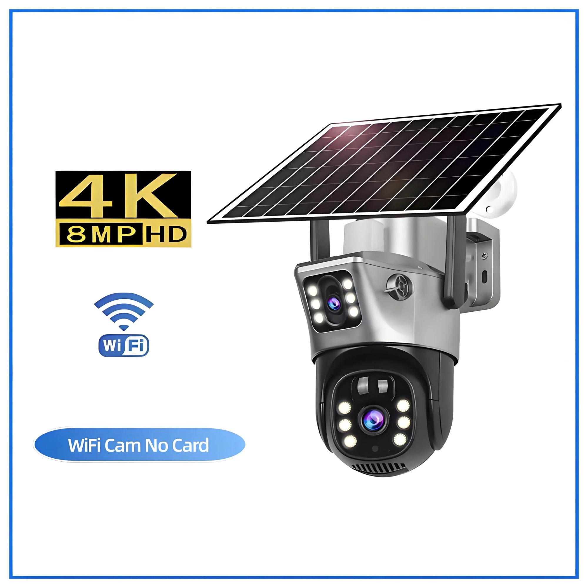4K Wireless WiFi Solar Outdoor Camera 8MP Dual Lens 4G Sim IP ...