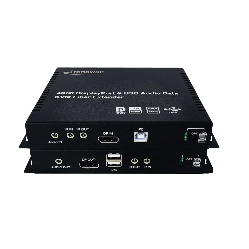 4KP60 DisplayPort (DP) Over Fiber Optic Extender with 18Gbps Bandwidth ...