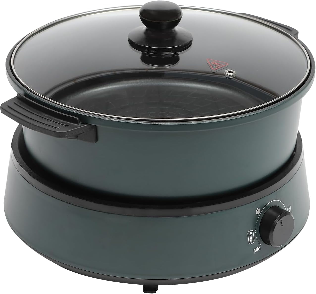 4L/4.2Qt Electric Hot Pot Round Multifunction Non-Stick Skillet Frying ...