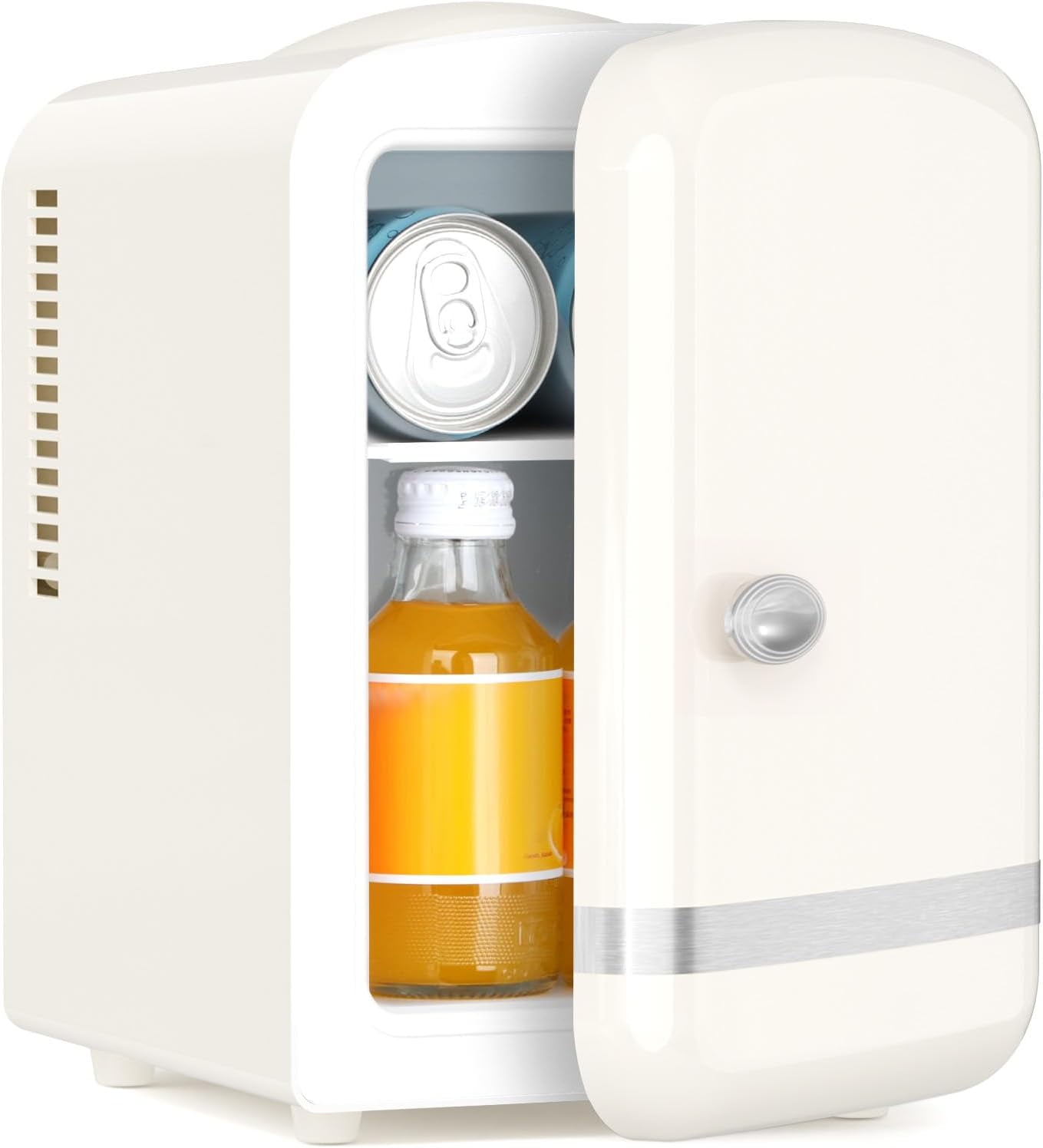 4L/6 Cans Mini Fridge,AC 120V / DC 12V Portable Small Refrigerator for ...