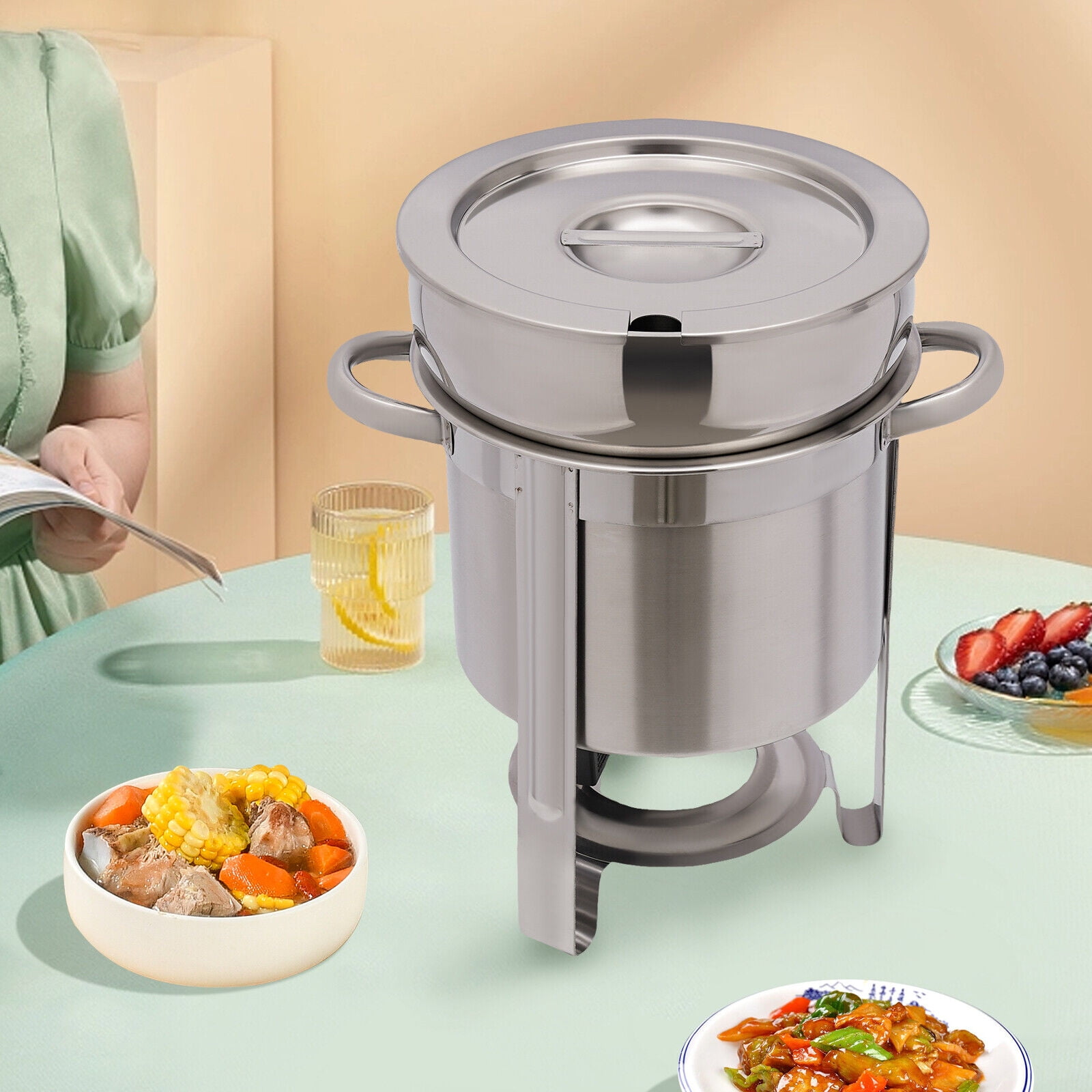 4L/7L/11L Stainless Steel Chafing Dish Set, Soup Warmer, Buffet Chafer ...