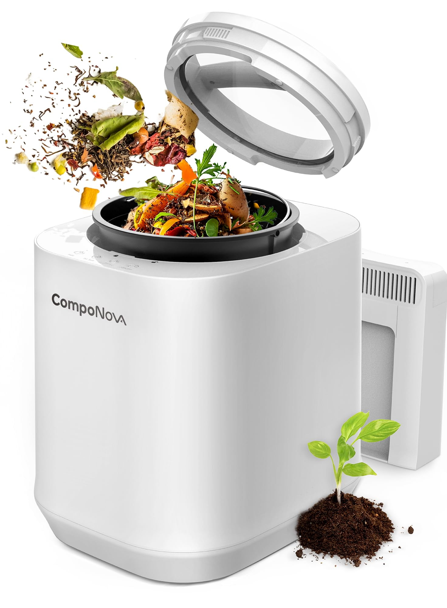 4L COMPONOVA Electric Composter for Kitchen, Countertop Compost Bin ...