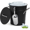 4L Ice Bucket with Scoop and Lid, Double Walled Insulated Wine Bucket ...
