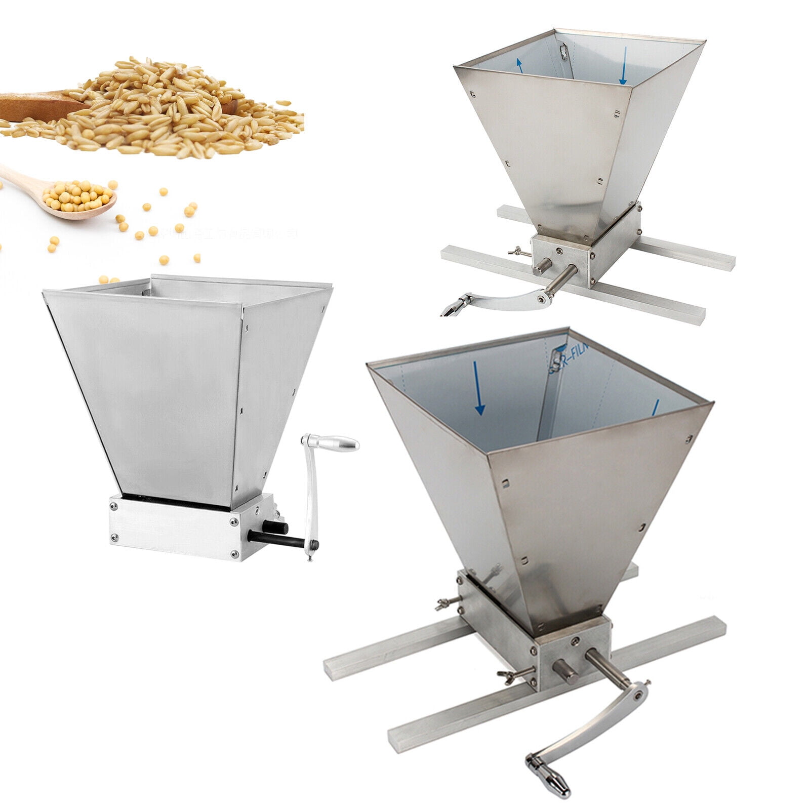 4L Manual Roller Grain Mill Adjustable Low Speed Drill Corn Crusher ...