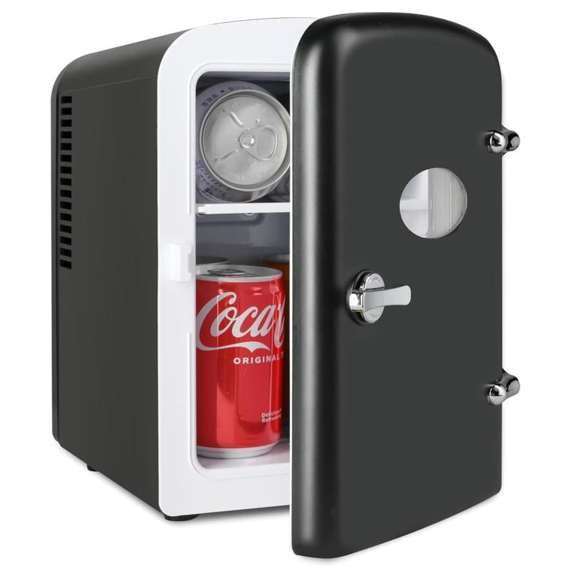 4L Portable Mini Fridge Warmer and Cooler Six 12oz Cans Compact ...