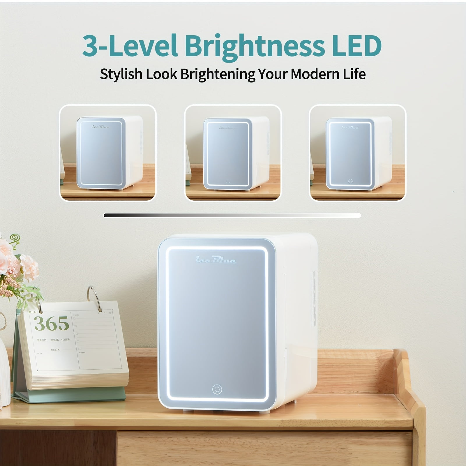 4L Portable Mini Refrigerator With Mirror And Light For Both Heating And Cooling, Can Hold Six ...