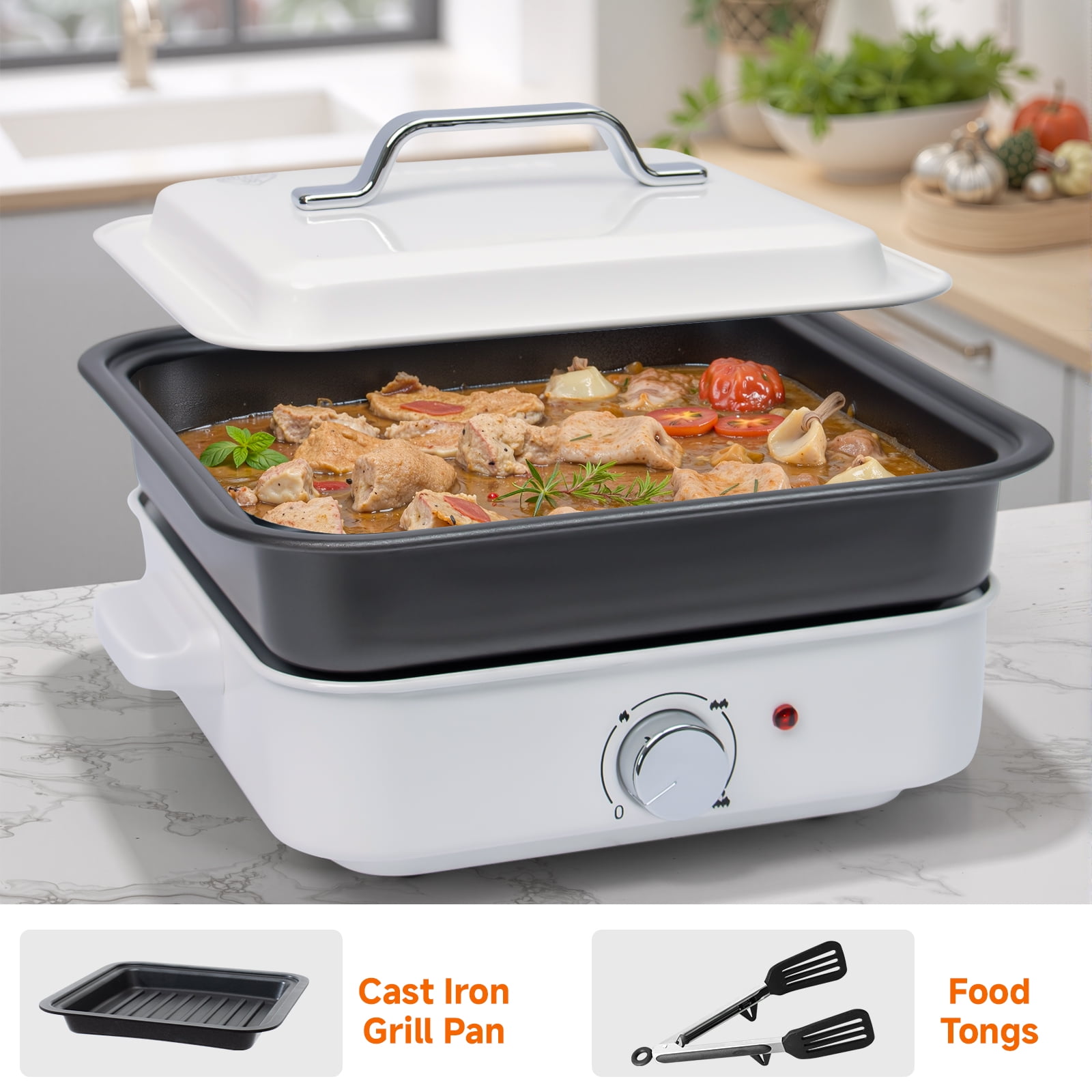 4L Portable Ramen Cooker Electric Mini Hot Pot with Grill Pan ...
