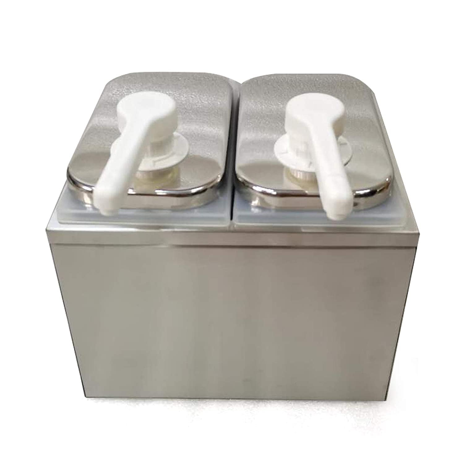 4L Sauce Dispenser Pump Double Head Stainless Steel Condiment Pump ...