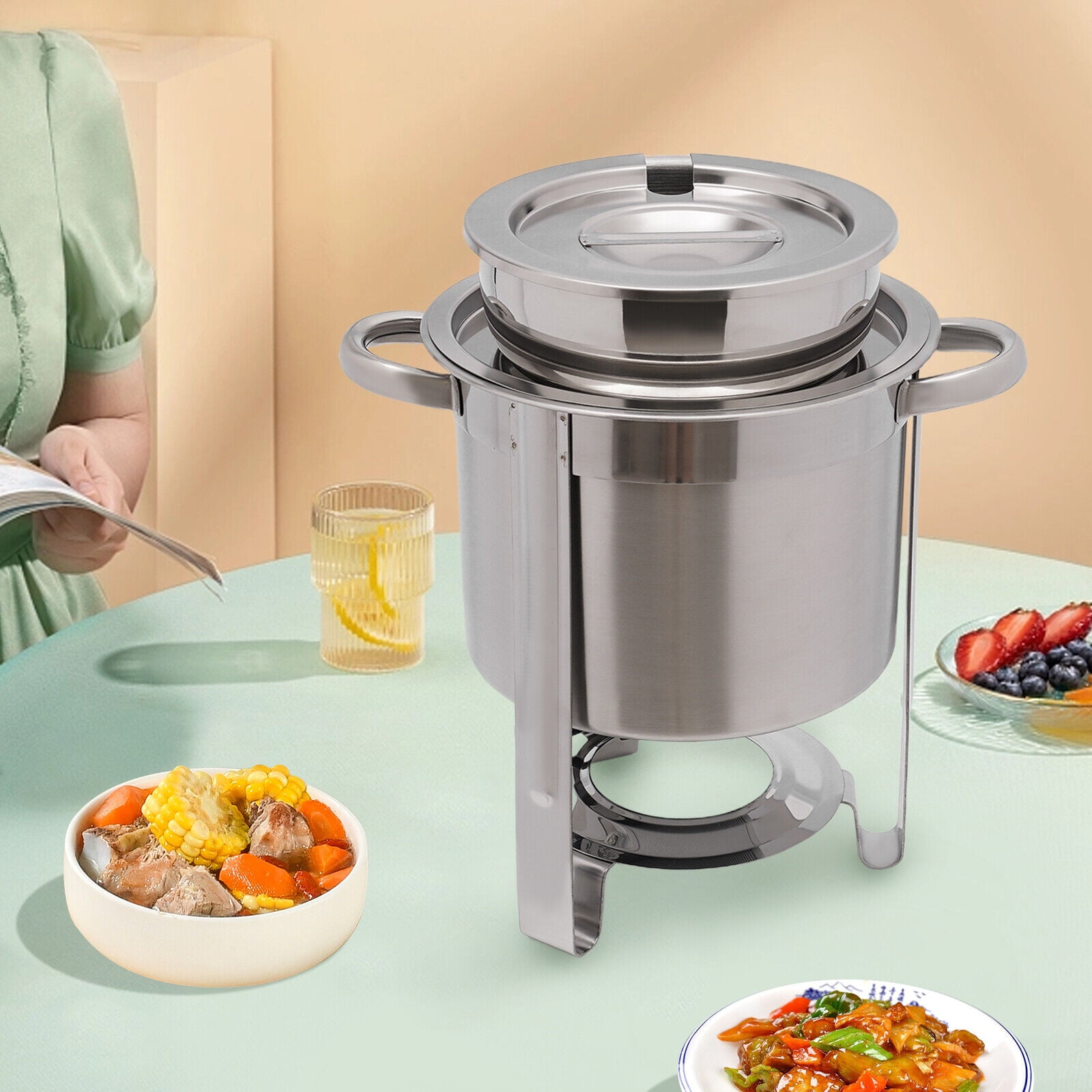 4L Stainless Steel Chafing Dish Set Soup Warmer Buffet Chafer Food ...